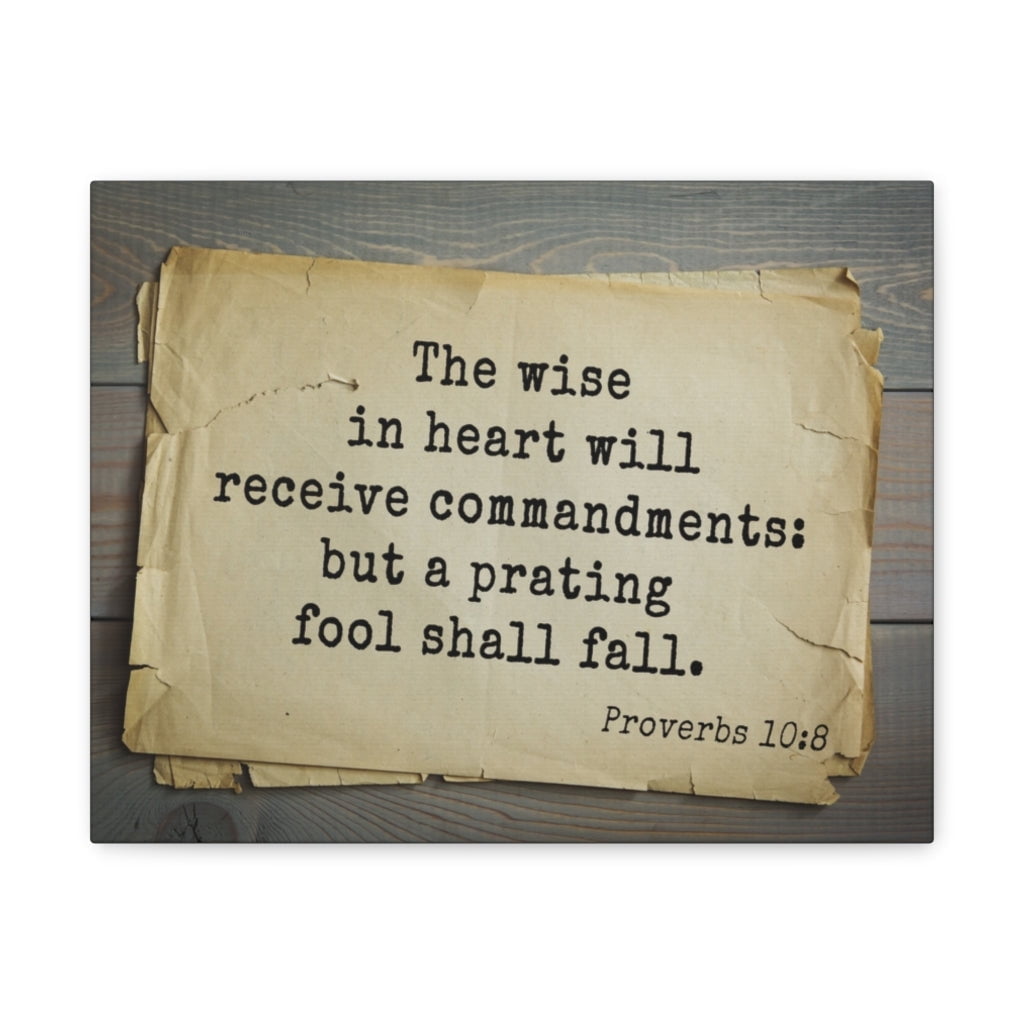 Scripture Walls The Wise Proverbs 10:8 Bible Verse Canvas Christian ...