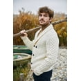 SAOL 100% Merino Wool Double Breasted Shawl Irish Cardigan Sweater Men ...