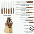 13 Pcs Kitchen Knife Set With Block And Sharpener High Carbon Stainless ...