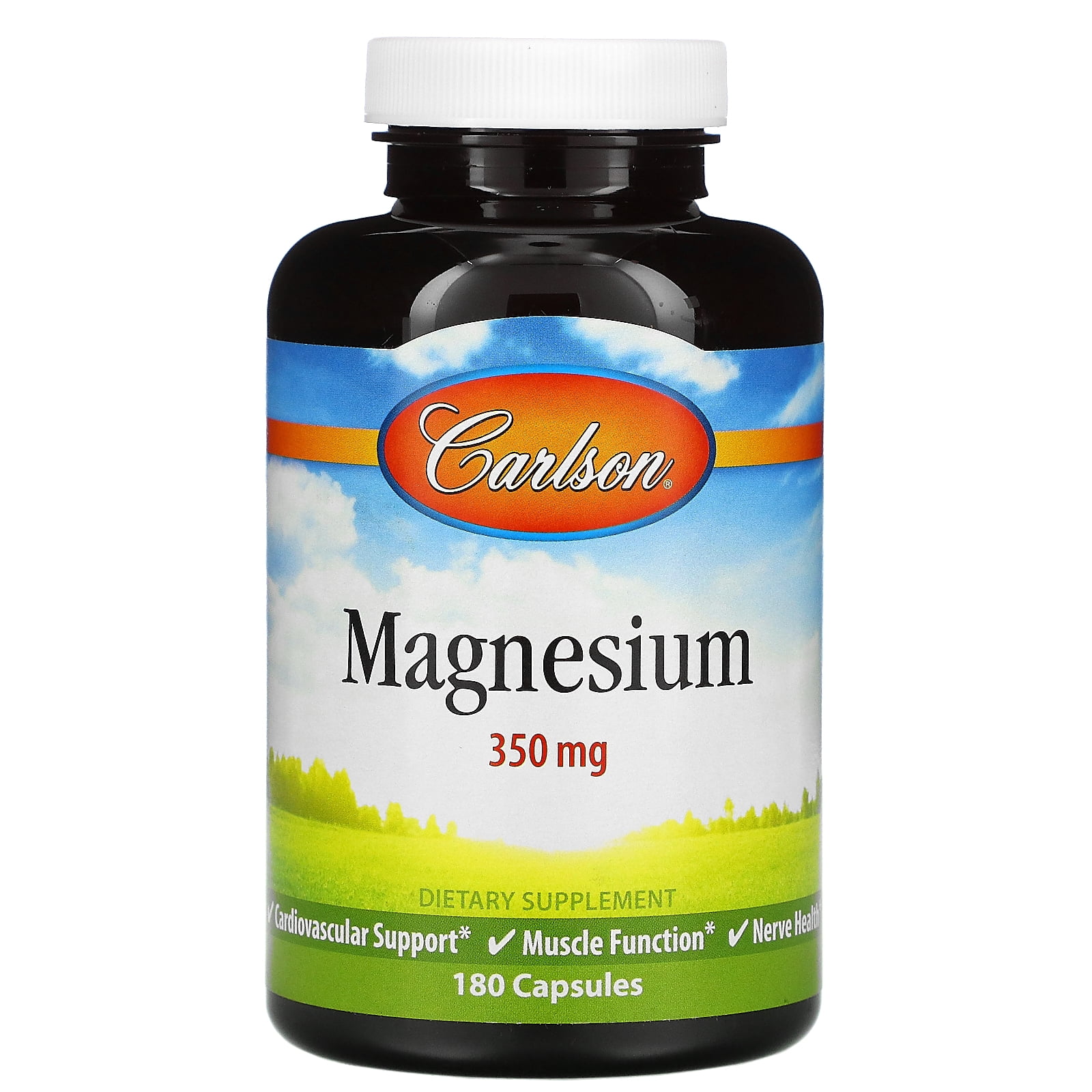 Magnesium, 350 mg, 180 Capsules, Carlson Labs - Walmart.com