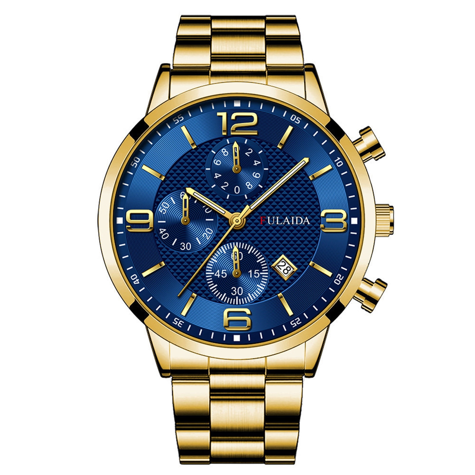 Watches for Men Fashion Sport Stainless Steel Case Steel Band Quartz ...