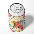 Letter K Retro Teal Orange Musical Instruments Initial Can or Bottle ...