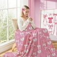 [60x50inch] Soft Funny Throw Blanket Pink Bow,Coquette Girly Blanket ...
