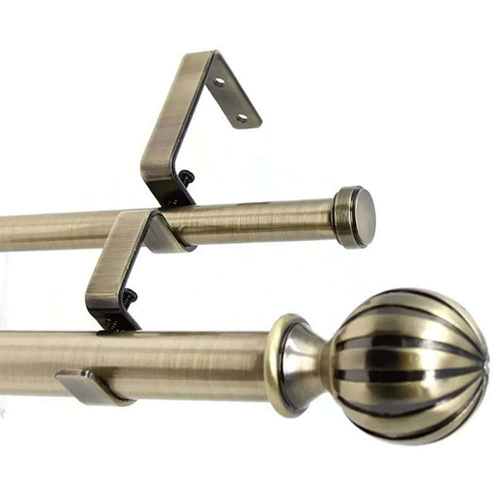 Urbanest Fluted Ball Manhattan 1" 5/8" Double Drapery Curtain Window ...