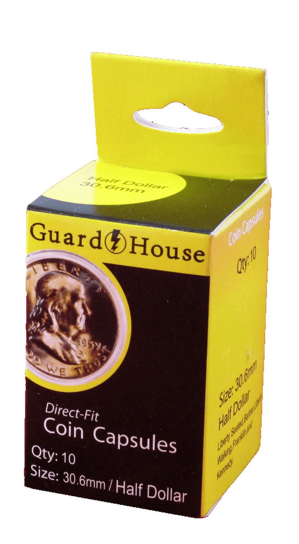 Guardhouse Direct-Fit Coin Capsules - Half Dollar 30.6mm - 10 Pack ...