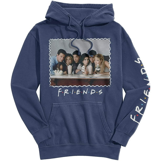 Friends TV Show Pullover Hoodie with Iconic Friends Logo (Medium, Navy ...