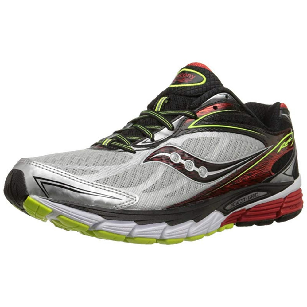 Saucony - Saucony Men's Ride 8 Running Shoe, Silver/Red/Citron, 14 M US ...