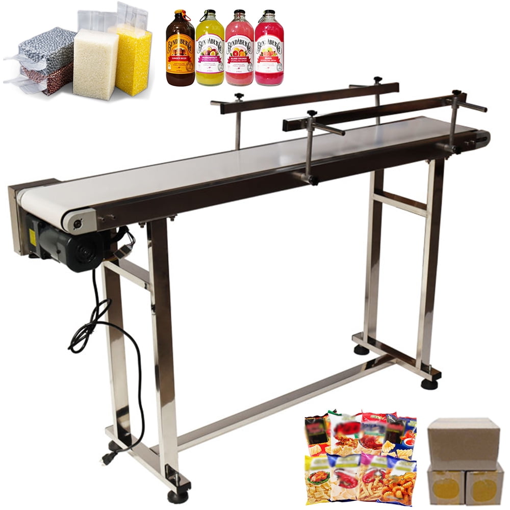 TECHTONGDA Belt Conveyor 53"*7.9" White PVC Belt Conveyor Systems With ...