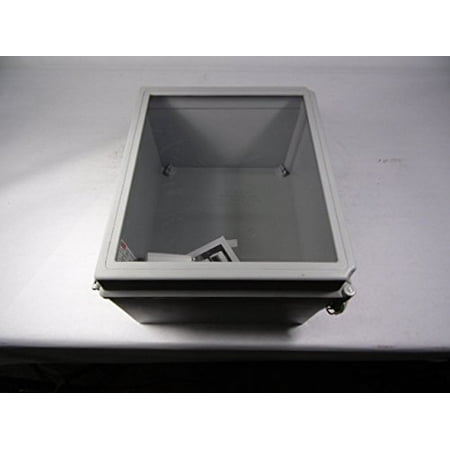Hoffman A14128CHQRFGW NEMA 4X Enclosure, Fiberglass, Window Quick Release Cover, 14.00" x 12.00 ...