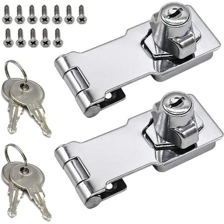 1Pack Safety Hasp with Lock 3”x 1-1/4”Keyed Hasp Locks Twist Knob Keyed ...