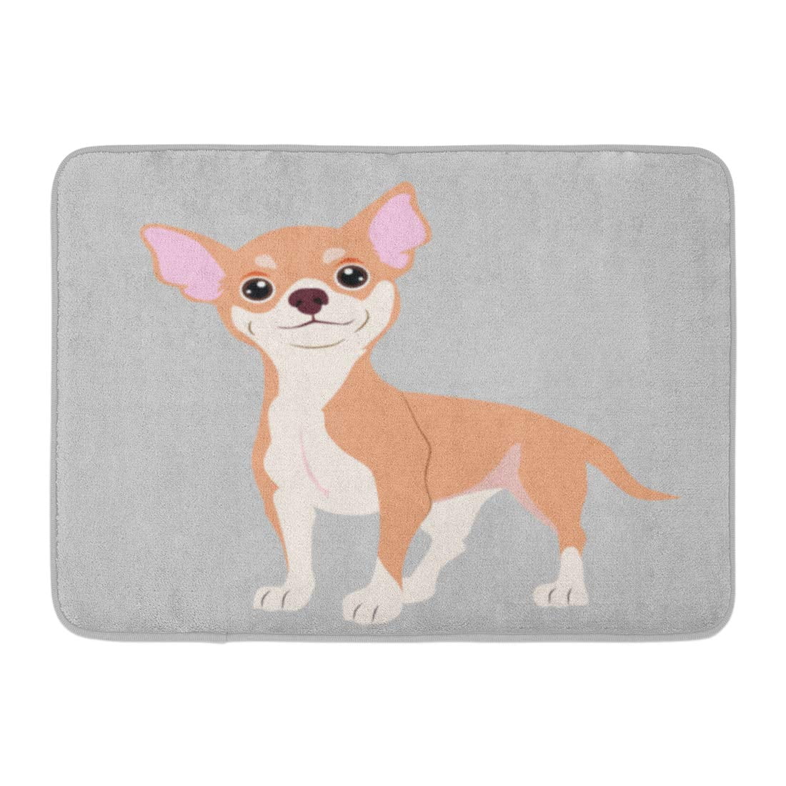 GODPOK Little Pink Small Chihuahua Dog Ear Puppy Rug Doormat Bath Mat ...