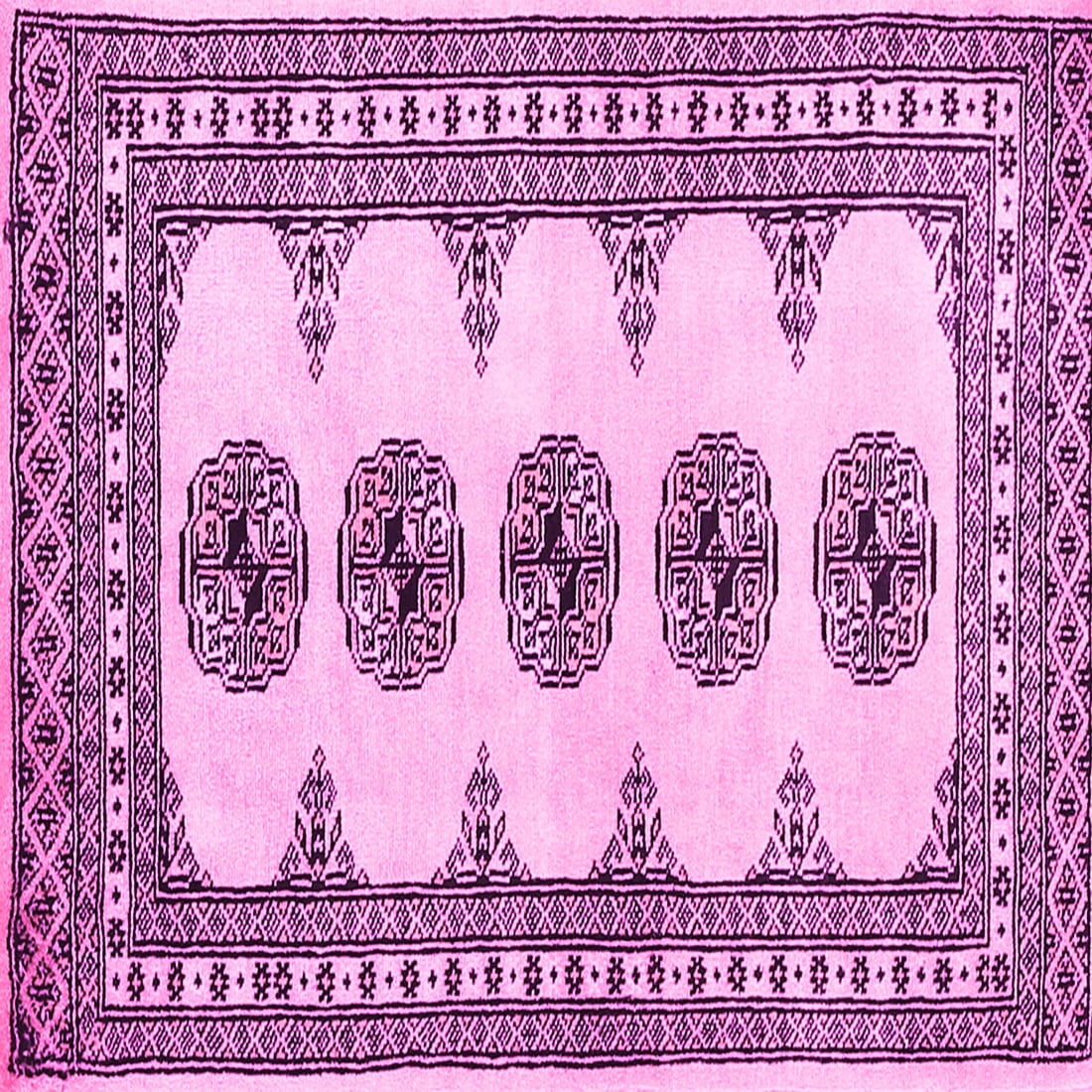 Ahgly Company Indoor Square Persian Pink Traditional Area Rugs, 8 ...