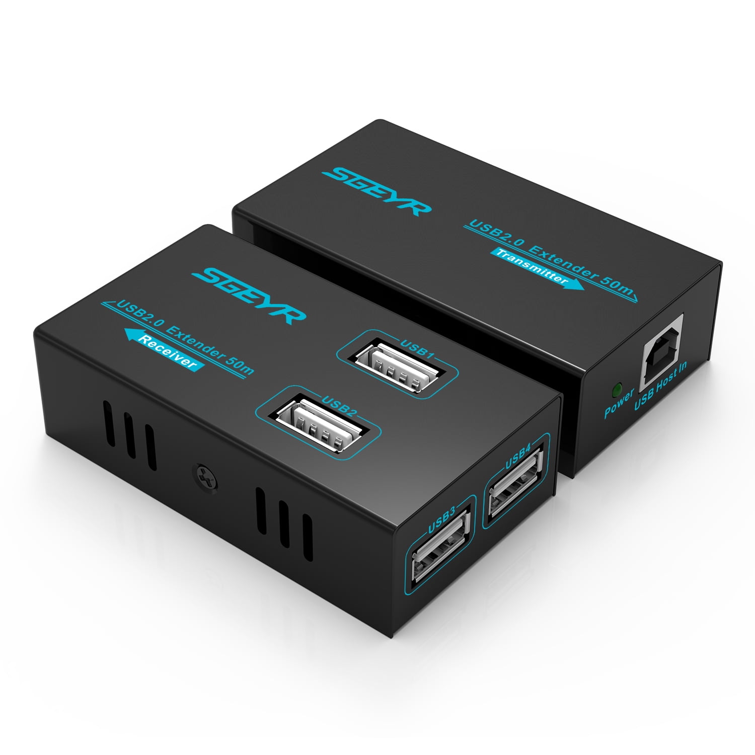 SGEYR 2.0 USB Ethernet Extender Hub Cat 5e/6 4 USB Ports Supports All ...