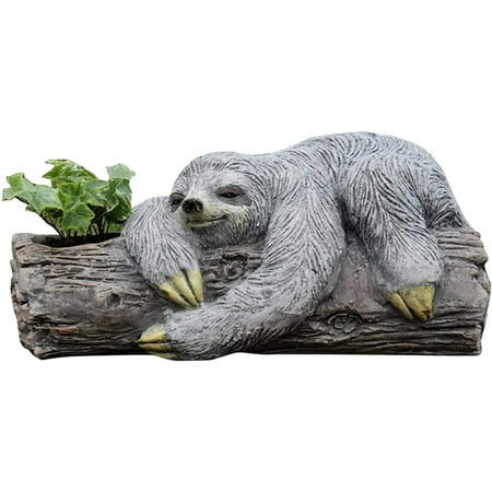 Happy Sloth Ornament Cute Mascot Statue Resin Flower Pot Handmade ...