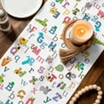 Colorful Alphabet Table Runner, Cartoon Animal Color Block Art Washable ...