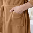 AGKIZG Men Solid Color V Neck Waist 3/4 Sleeve Weave Bathrobe with Side ...