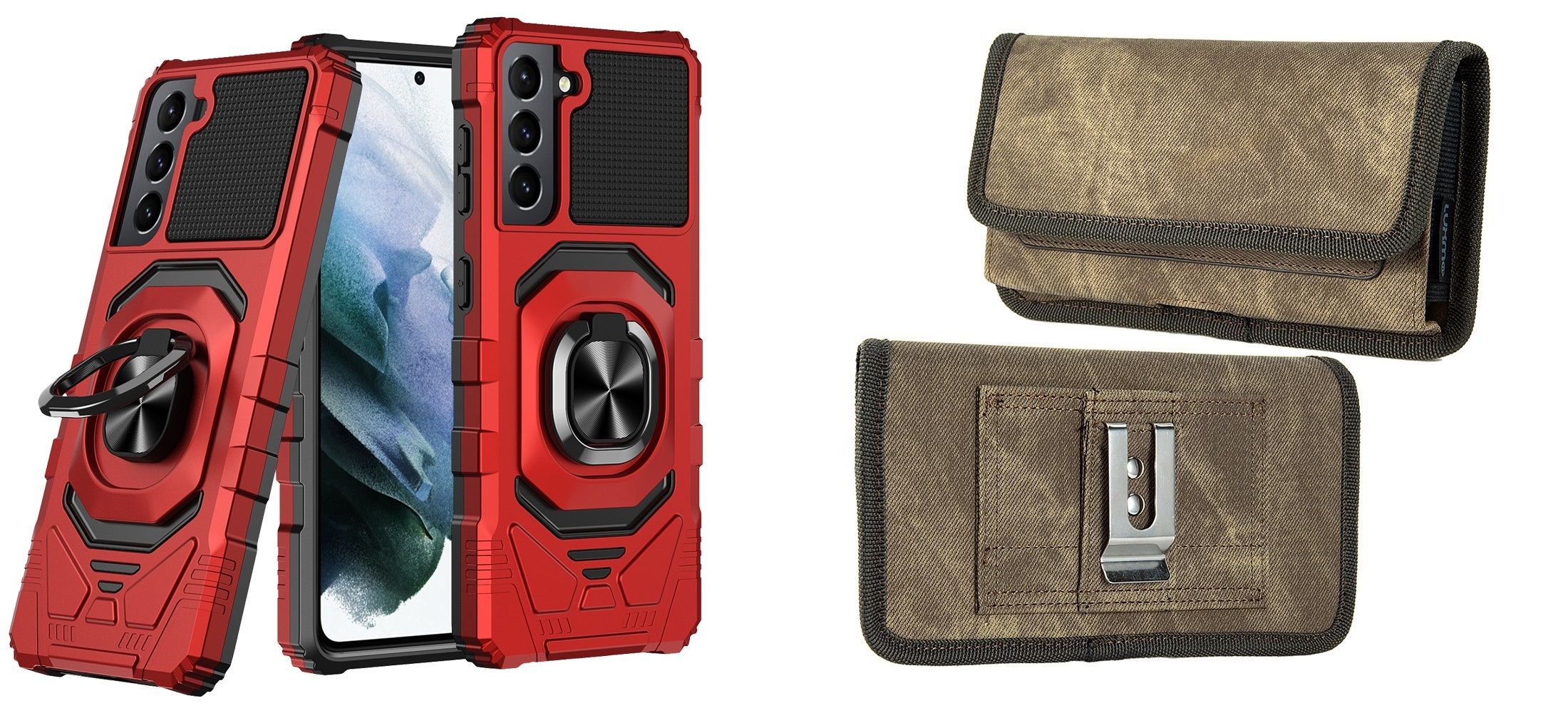 Case with Belt Holster Bundle for Samsung Galaxy S22 Ultra: Heavy Duty ...