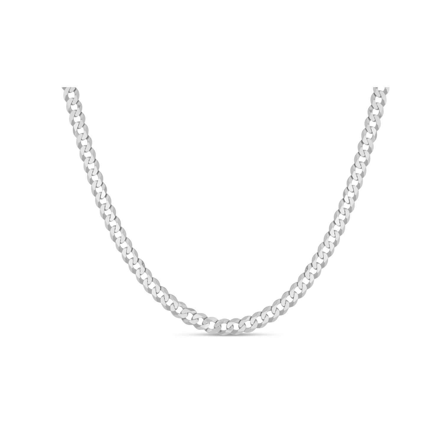 Sterling Silver Curb 100 Gauge Chain Necklace 18 Inches - Walmart.com