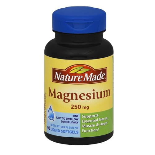 Nature Made Magnesium 250 mg Liquid Softgels 90 ea (Pack of 2 ...
