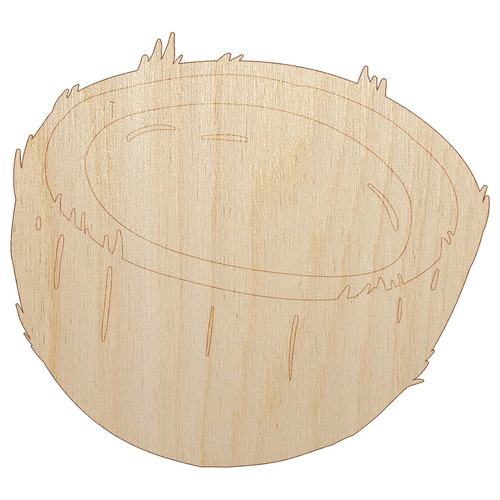 Cut Open Coconut Wood Shape Unfinished Piece Cutout Craft DIY Projects ...