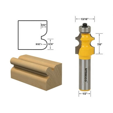 Bullnose Beading Router Bit 1/4"r - 1/2" bead - 1/2" Shank - Yonico ...