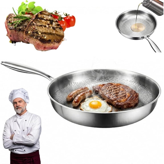 Titanium Frying Pan, Titanium Hammered Pans with Lid for Cooking ...