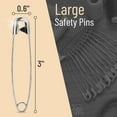 Mr. Pen Safety Pins, 3 Inch, Pack of 50, Oversized Metal Safety Pins ...