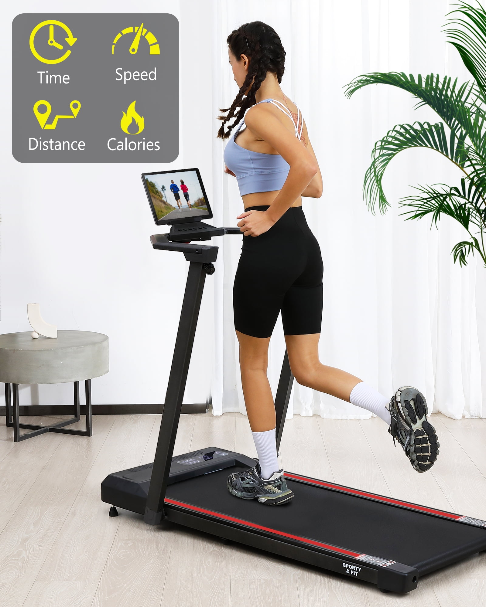 2-in-1 Treadmill, SPORTY&FIT Walking Pad, Under Desk Treadmill with ...