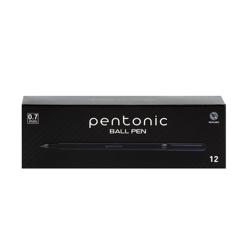Pentonic - Bolígrafo Ball Pen 0.7 mm, Caja con 12 Piezas color Negro ...