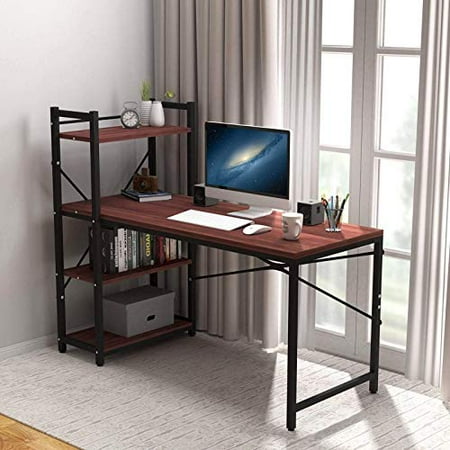 Tower Computer Desk with 4 Tier Storage Shelves - 47.6'' Multi Level ...