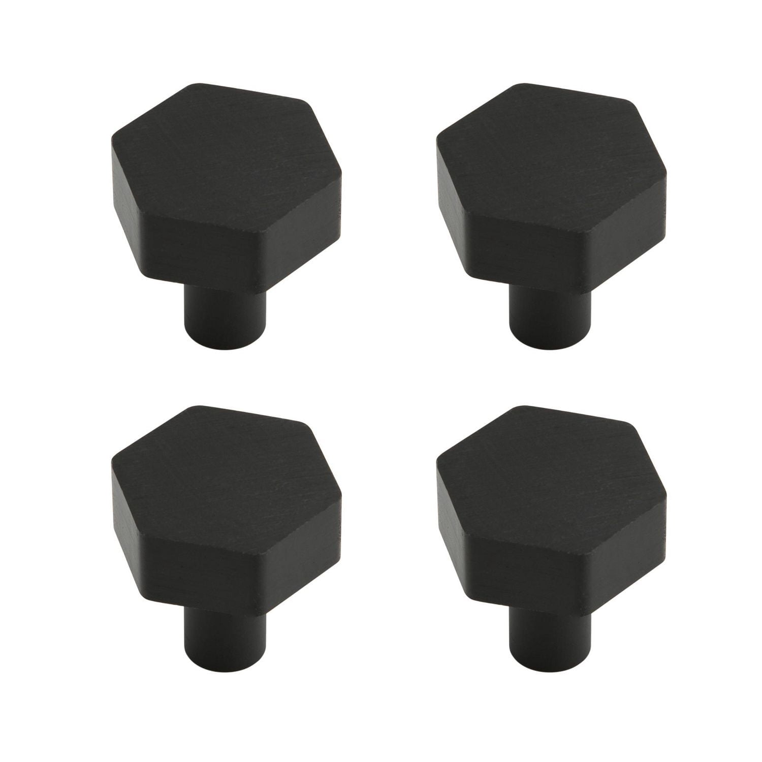 Click here for Columbia Frame Era Hexagon Knob 4-Pack Brushed Bla... prices