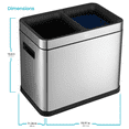 Home Zone Living Dual Trash Can, 8 Gallon, Open Top, Stainless Steel ...