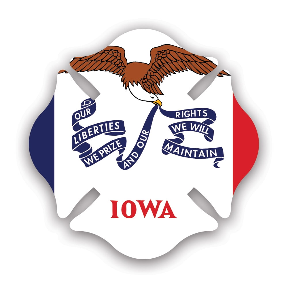 Iowa State Maltese Cross Shaped Sticker Decal - Self Adhesive Vinyl ...