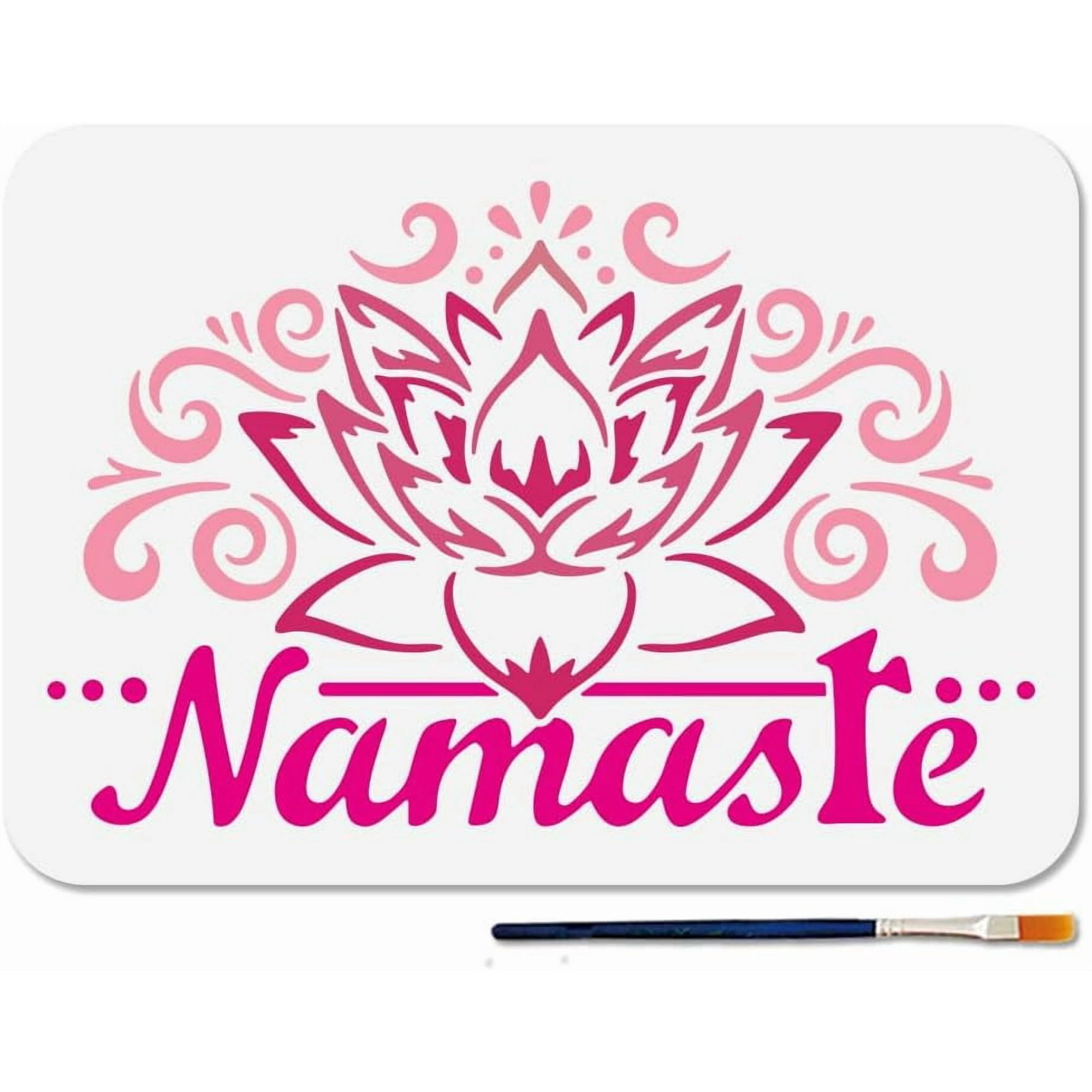 Click here for Nobrand Lotus Flower Stencil Namaste Text Painting... prices