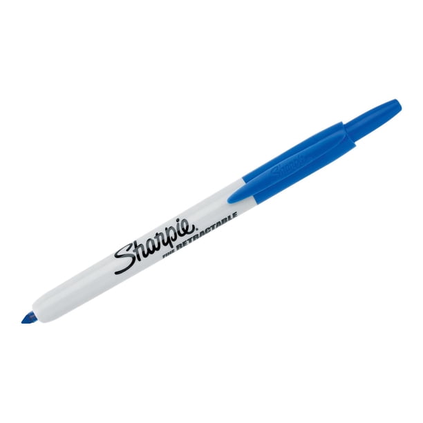 Sharpie RETRACTABLE - Marker - permanent - blue - dye-based ink - 1 mm ...