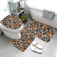 Bathroom Rugs Sets 3 Piece - Capybara Flower Orange Absorbent Non Slip ...