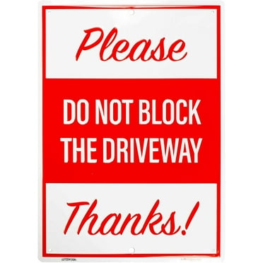 Do Not Block Driveway Sign - Walmart.com