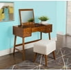 Sauder Cannery Bridge Bedroom Vanity with Mirror in Sindoori Mango ...
