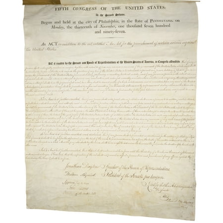Alien And Sedition Acts Of 1798. Handwritten Document Dated July 6 1798 ...