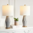 SAFAVIEH Landren 27 in. Modern Geometric Table Lamps, Grey, Set of 2 ...