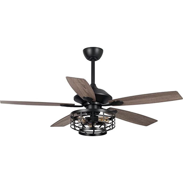 Parrot Uncle Ceiling Fans with Lights and Remote Black Ceiling Fan with ...