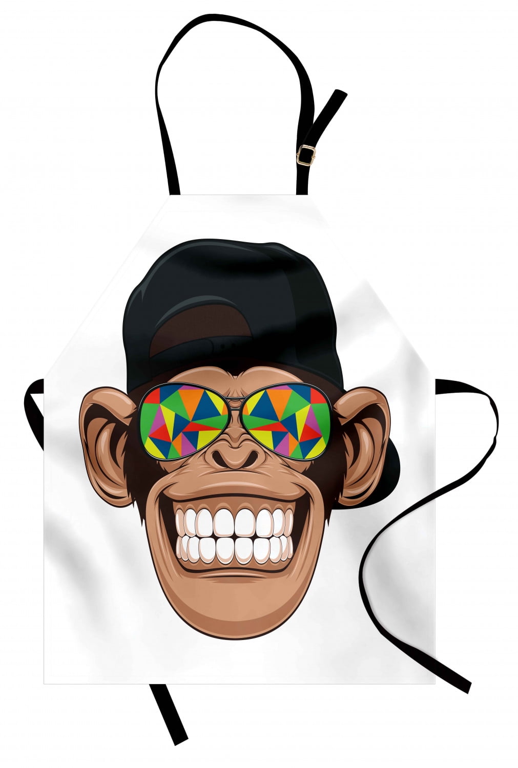 Monkey Apron Funny Hipster Animal Chimpanzee Character Portrait with ...