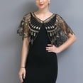 Sequin Mesh Formal Dress Cover ups and Wraps 1920S Flapper Capelet ...