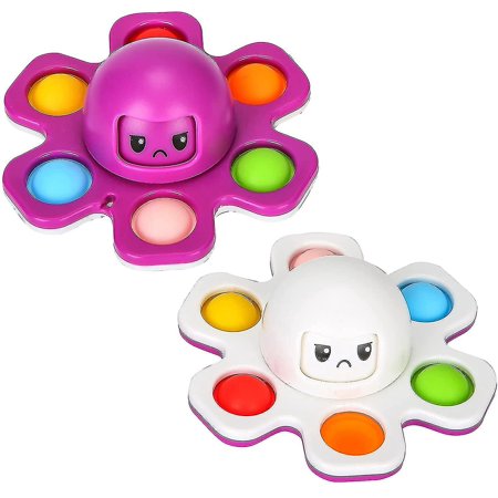 Fidget Spinner Toys Face Changing Octopus, Simple Dimple Push Bubble ...