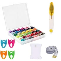 36Pcs Bobbins and Sewing Threads with Bobbin Case and Bobbin Clamps for ...