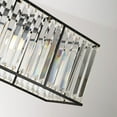 3-Light Crystal Chandelier Linear Rectangular Pendant Ceiling Lighting ...