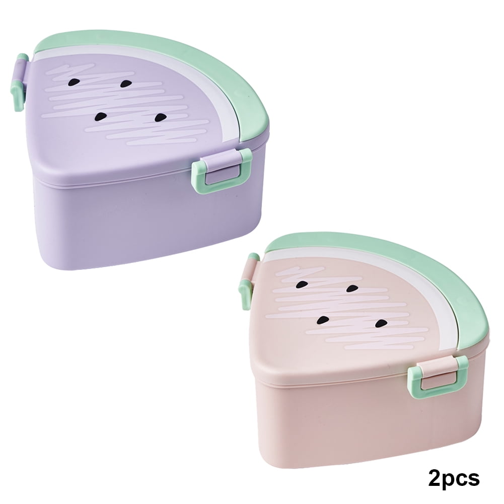 CSCHome 2PCS Watermelon Shape Bento Lunch Box Nuts Bento Box Three ...