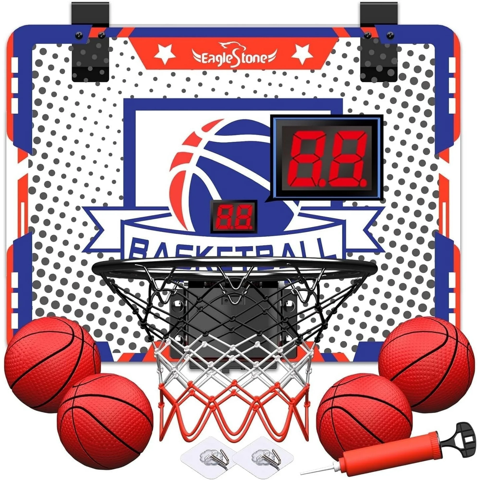Open Box EagleStone W9-ES80 Kids Indoor Basketball Hoop - 4 Balls ...