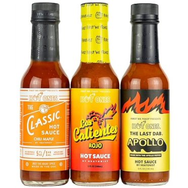 Hot Ones Mini Dab Hot Sauce Trio Gift Box, Includes Buffalo, Classic ...