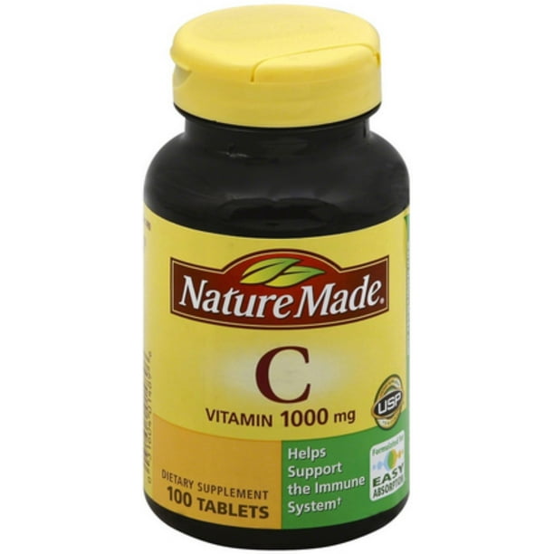 Nature Made Vitamin C 1000 mg Tablets 100 ea - Walmart.com - Walmart.com
